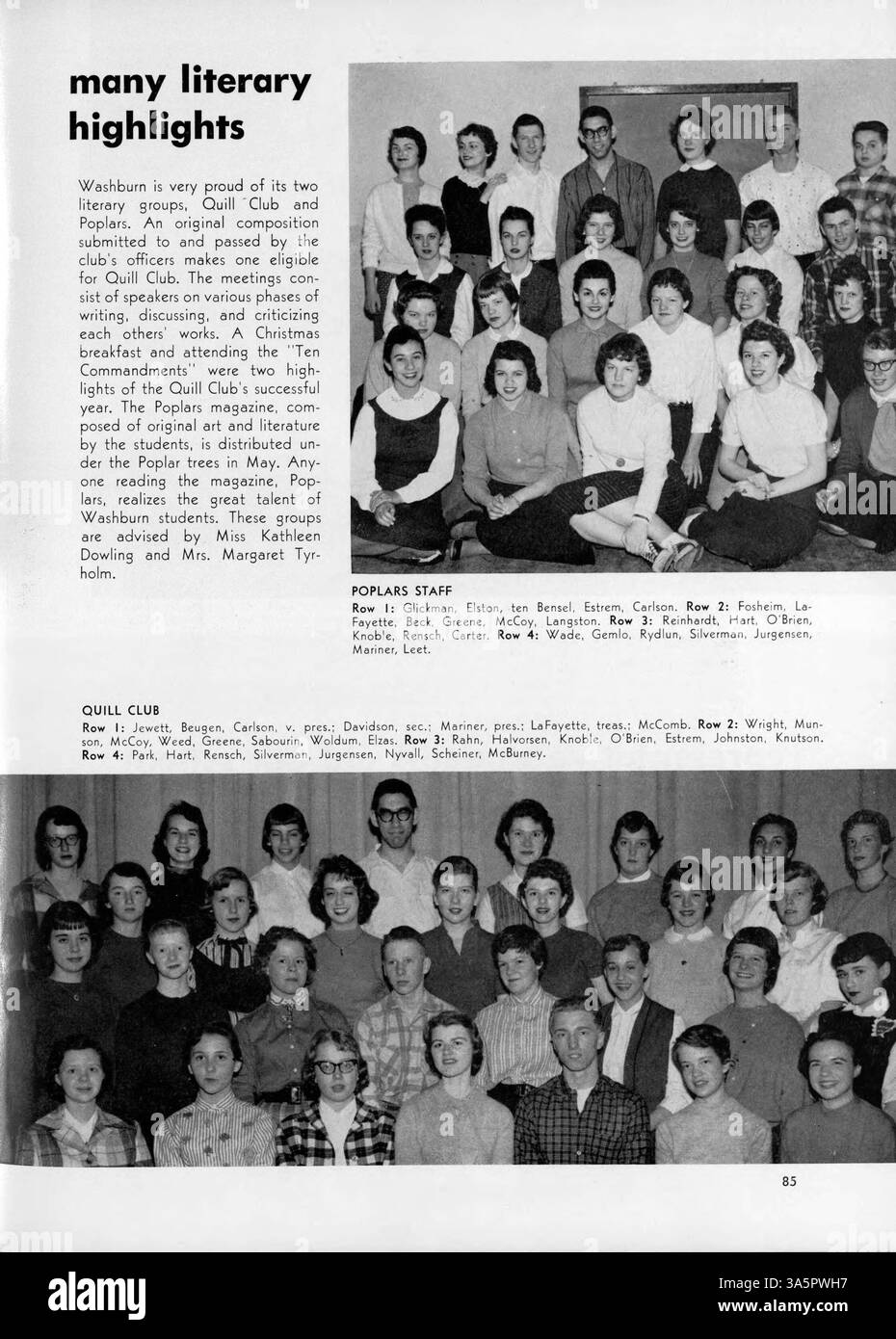 This 1957 Wahian yearbook offers a snapshot of Washburn High School’s ...