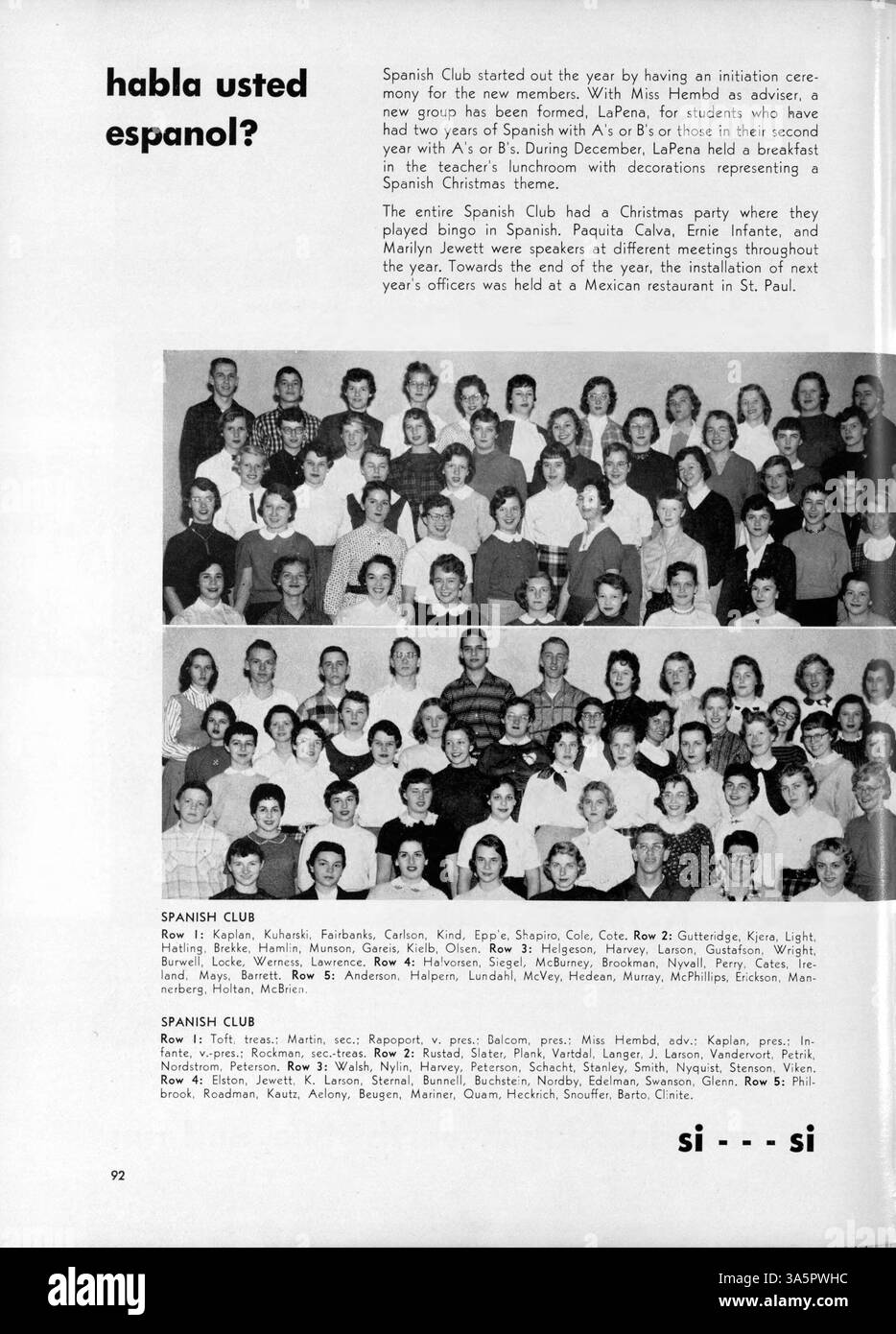 Academic milestones from the 1956 1957 school year hi-res stock ...