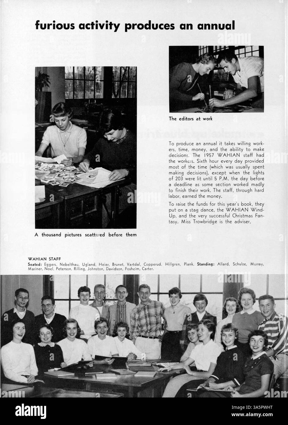 The 1957 Wahian yearbook highlights Washburn High School’s major events ...