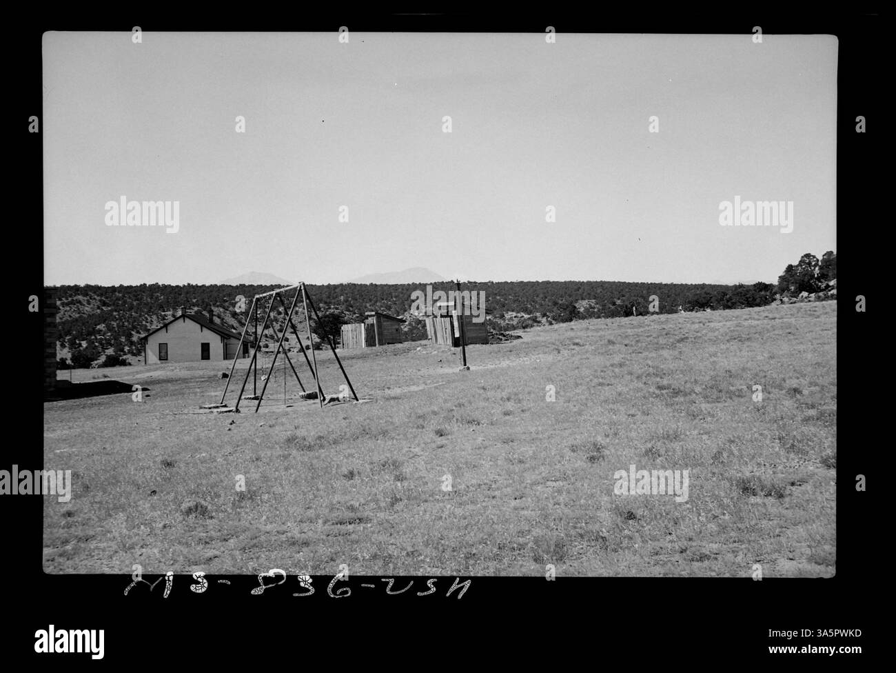 This image shows a general view of a mining community, capturing the ...