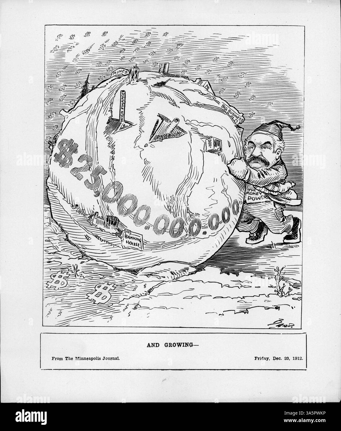 J pierpont morgan is depicted rolling a giant snowball labeled hi-res ...