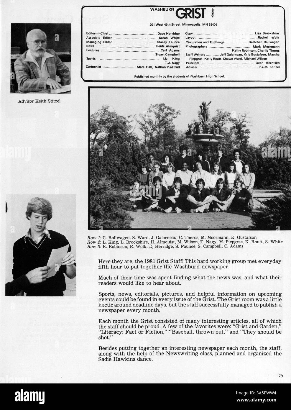 The 1981 Wahian yearbook from Washburn High School offers an extensive ...