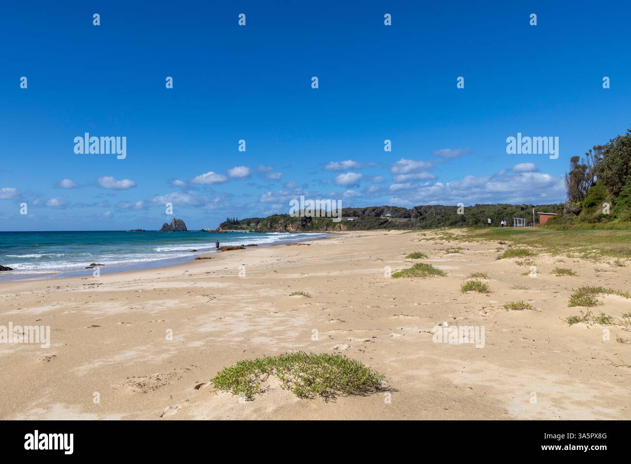 Narooma surf beach on the Sapphire coast of New South Wales with view ...