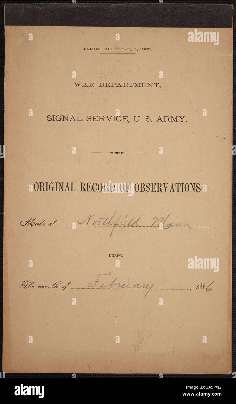 The February 1886 meteorological record from Carleton College details ...