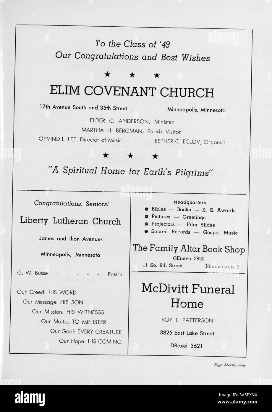 The 1949 'Antler' yearbook from Minnehaha Academy highlights the events ...