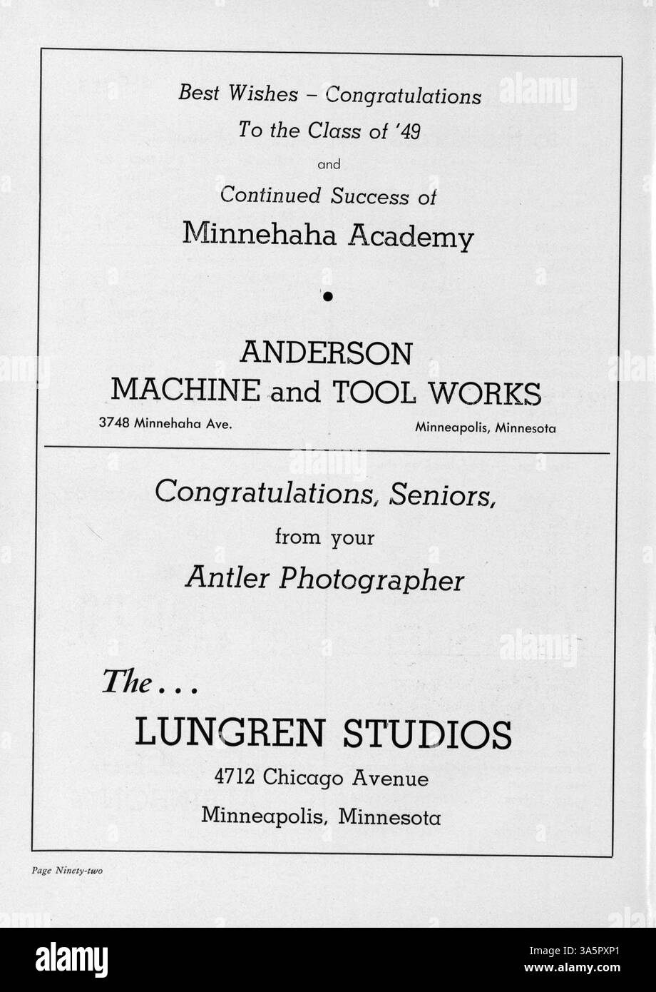 The 'Antler' yearbook from 1949 at Minnehaha Academy captures the highlights of the 1948-1949 ...