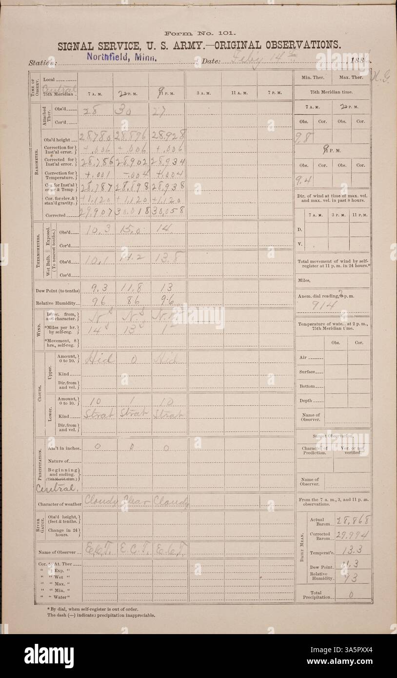 The meteorological record for February 1886 at Carleton College ...