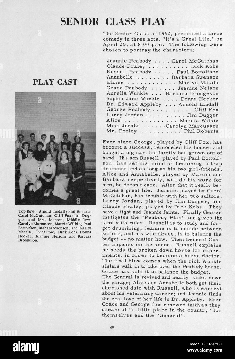 The Bloomington High Yearbook for 1952, titled 'The Bear,' captures the ...