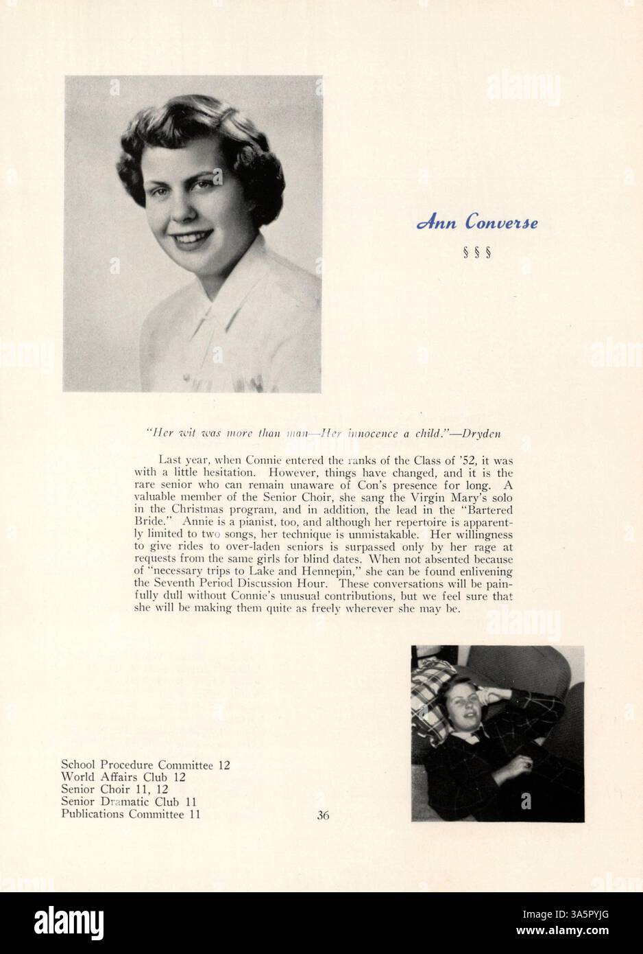 The 1952 Tatler yearbook documents Northrop Collegiate’s student body ...