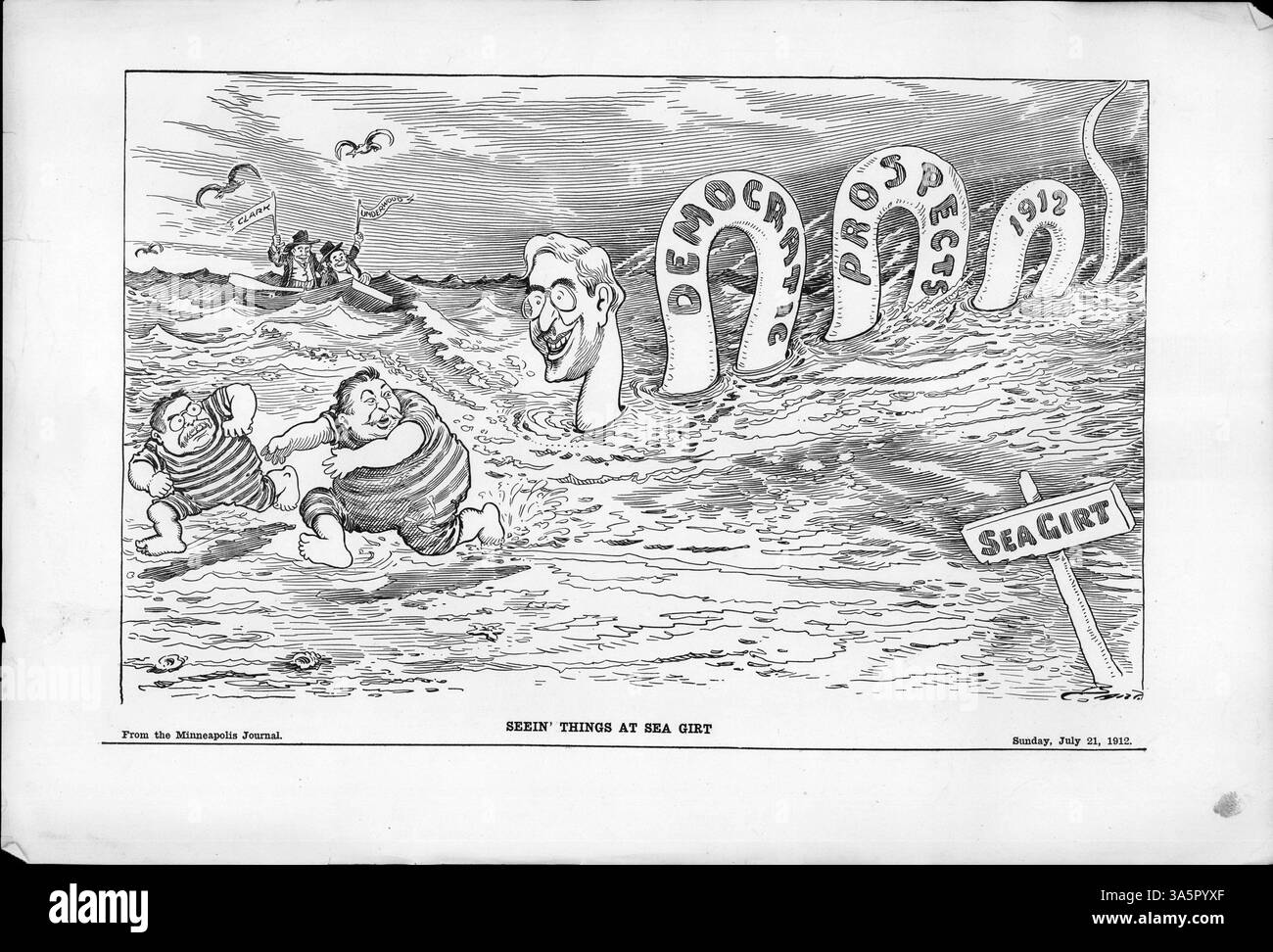 A political cartoon from the 1912 election showing Presidents Taft and ...