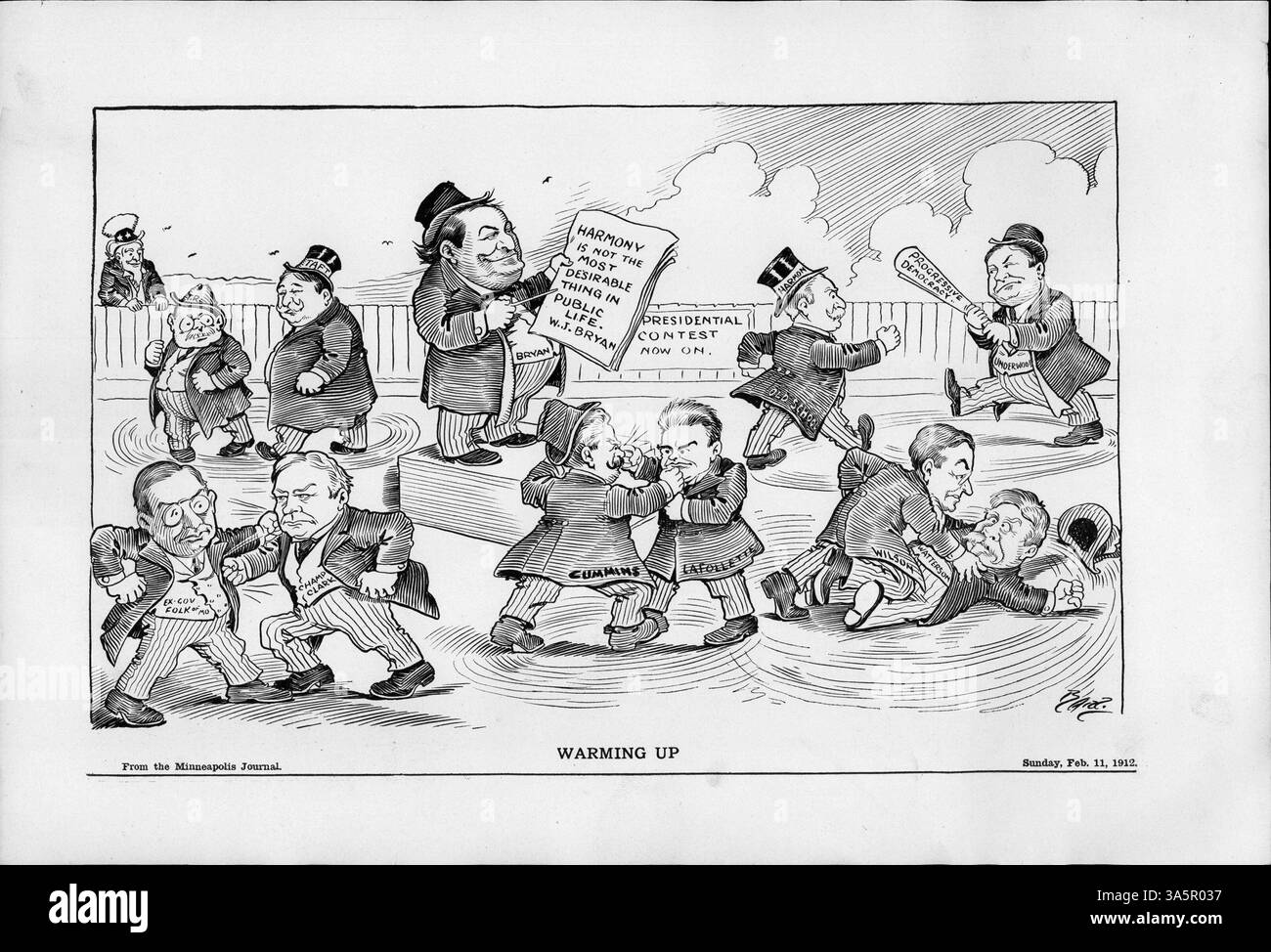 Surrounded by political figures engaged in combat hi-res stock ...