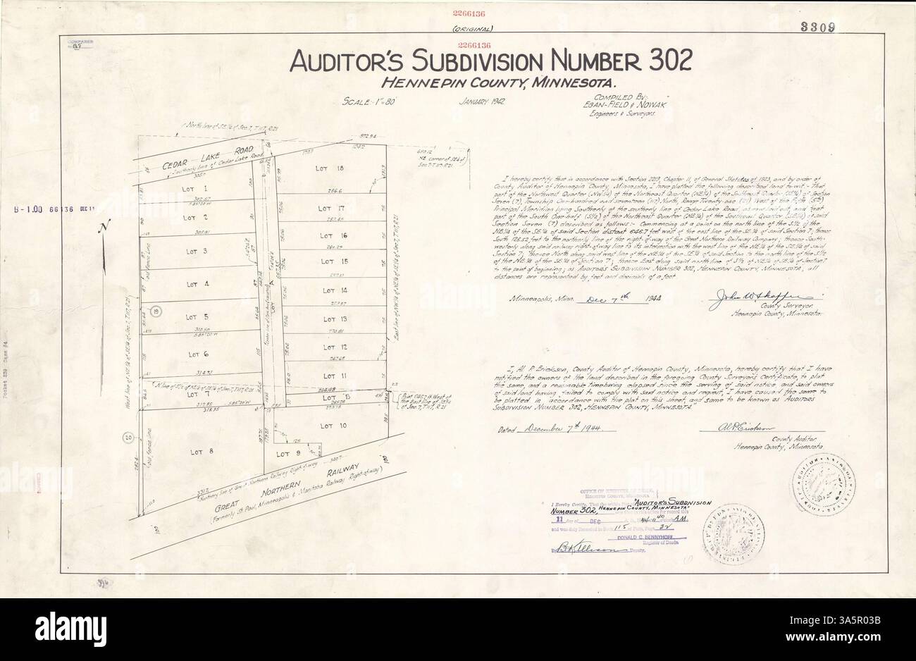 This image features Auditor's Subdivision Number 302, an area likely ...