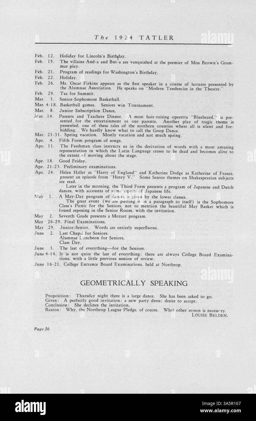 The 1924 Tatler yearbook documents the achievements of Northrop Collegiate students and teachers ...