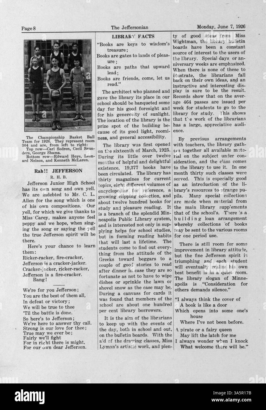 This historical yearbook from Jefferson Jr. High, The Jeffersonian 1926 ...