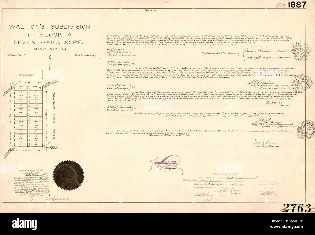 Walton's Subdivision of Block 4 Seven Oaks Acres is a historical ...