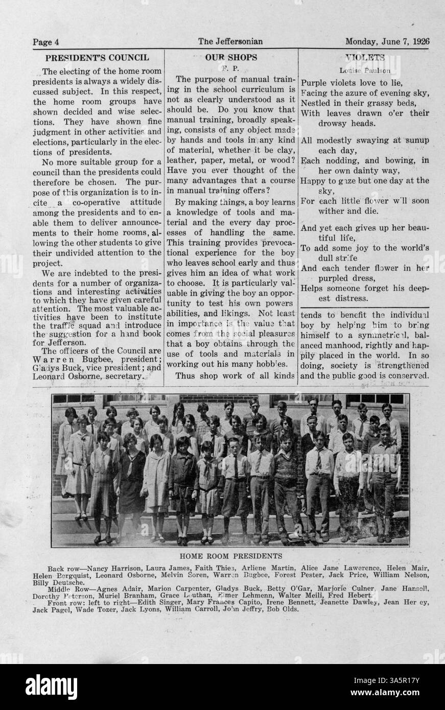This yearbook from Jefferson Jr. High in 1926 records the events ...