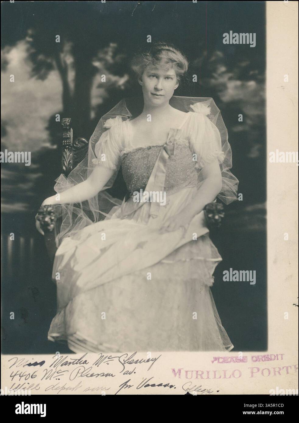 Miss Martha McChesney married James C. Wyman in 1919. The photograph is ...