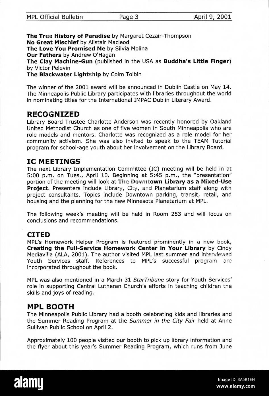 The minneapolis public library official bulletin 2001 is issued hi-res ...