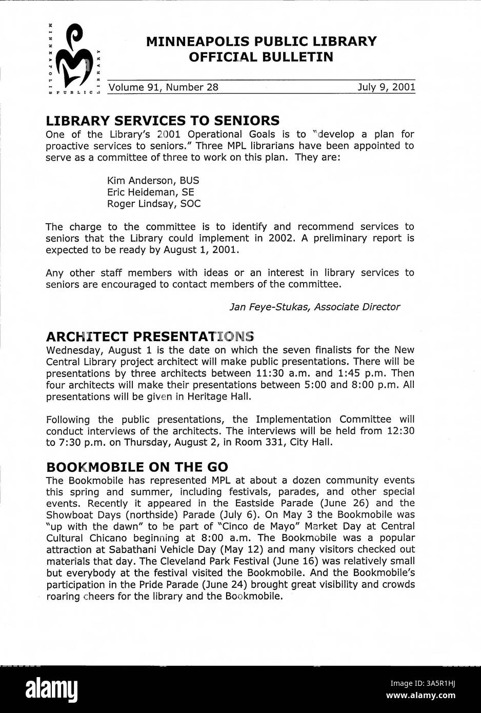 This official weekly bulletin offers Minneapolis Public Library staff ...