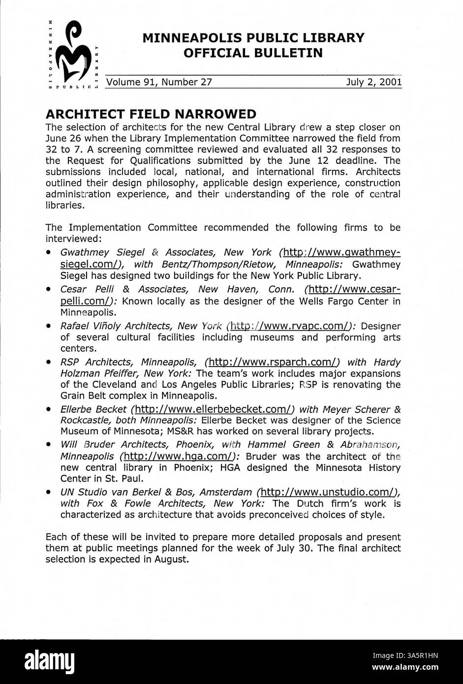 The Minneapolis Public Library Official Bulletin 2001 serves as a key resource for Hennepin ...