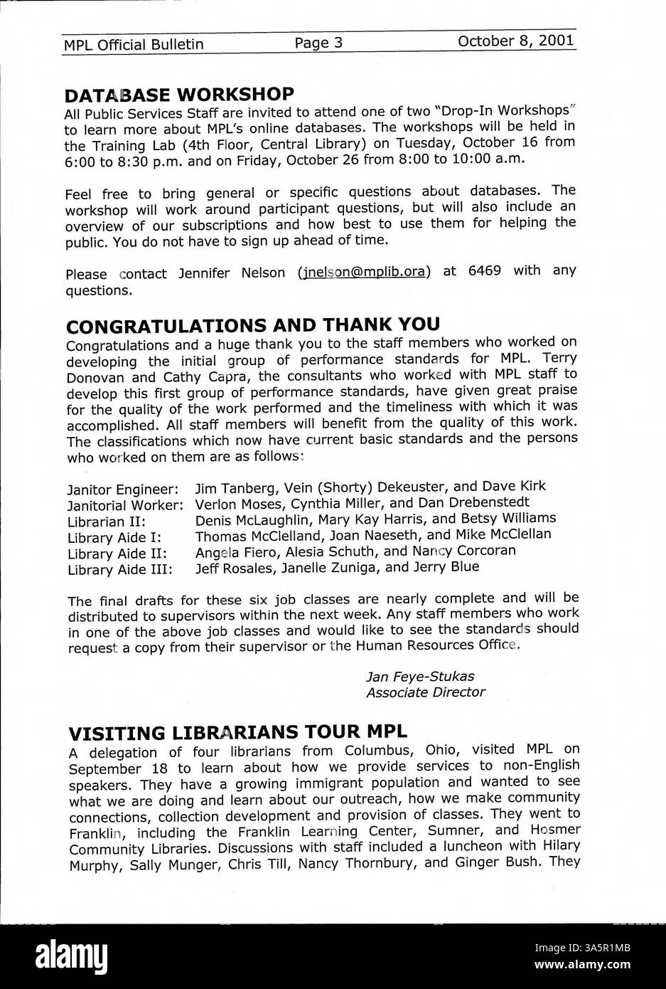 Featuring staff updates hi-res stock photography and images - Alamy