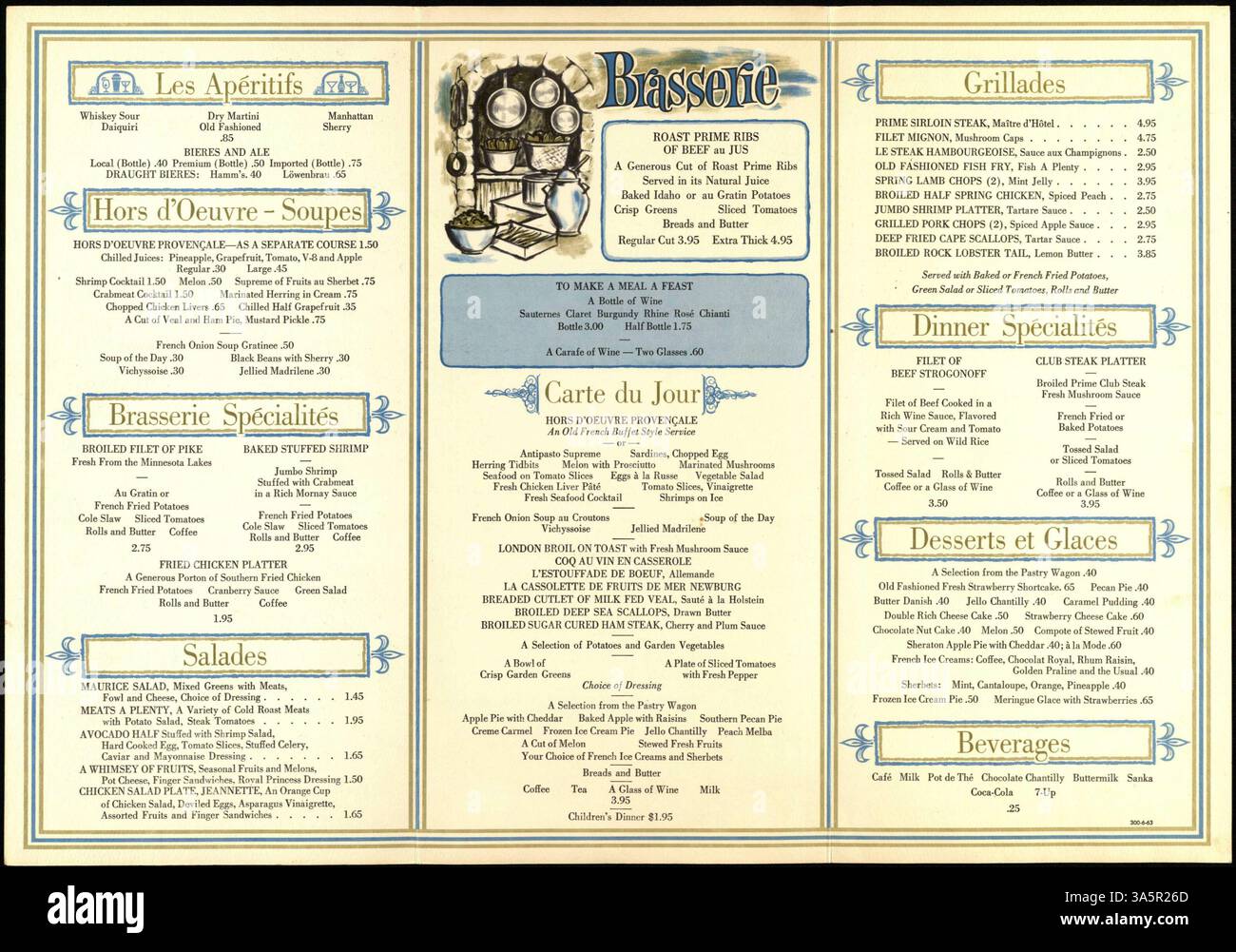 The bi-fold La Brasserie menu offers a selection of French-inspired ...