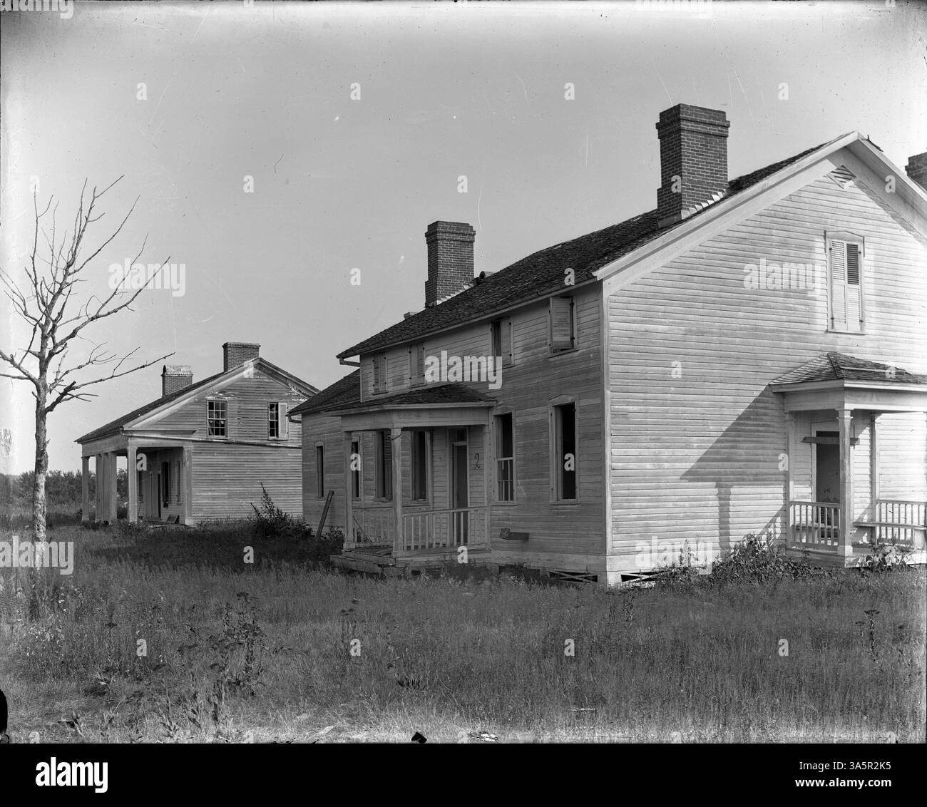 The ruins of Fort Ripley, including unidentified buildings, are shown ...