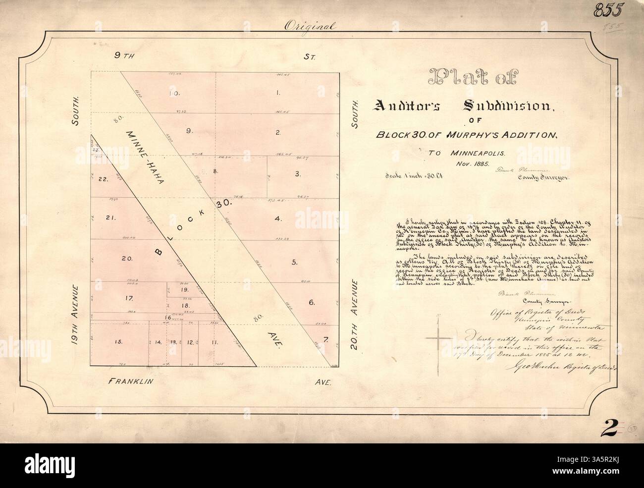 The Auditor's Subdivision of Block 30 of Murphy's Addition is shown in ...