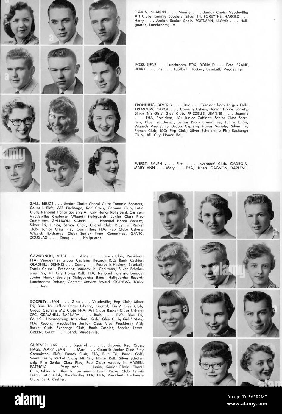Major school events during the 1955 1956 academic year hi-res stock ...