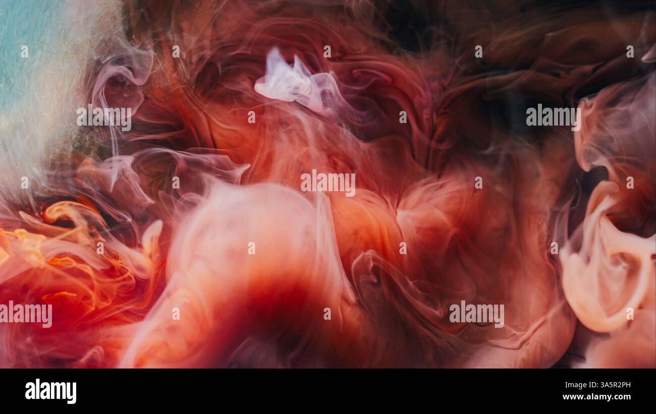 Colorful fume. Defocused flow. Mystic ink spill abstract liquid ...