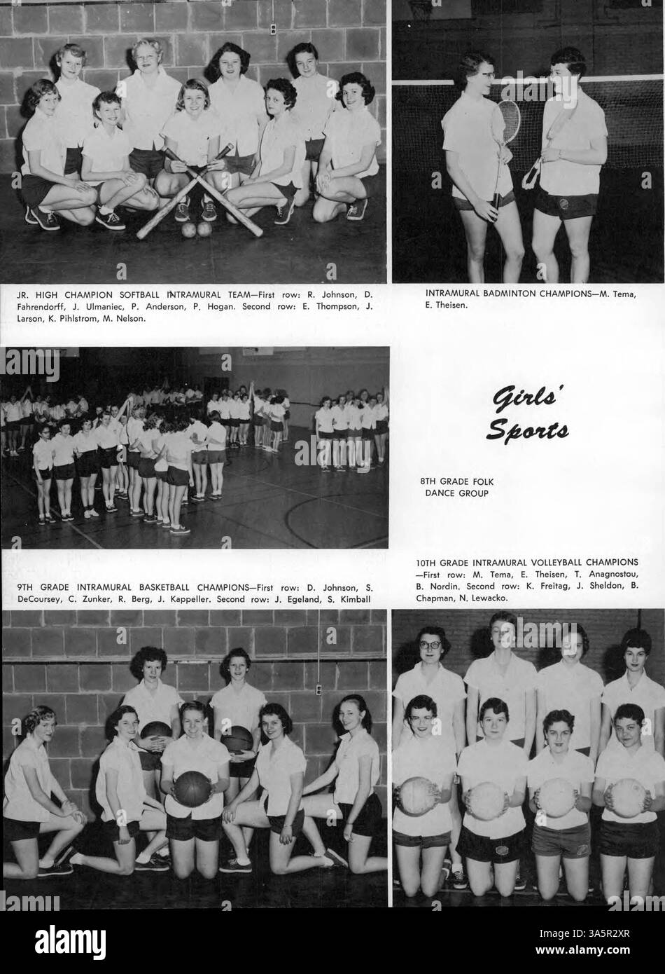 Yearbook from edison high school documents the schools athletic teams hi-res stock photography ...