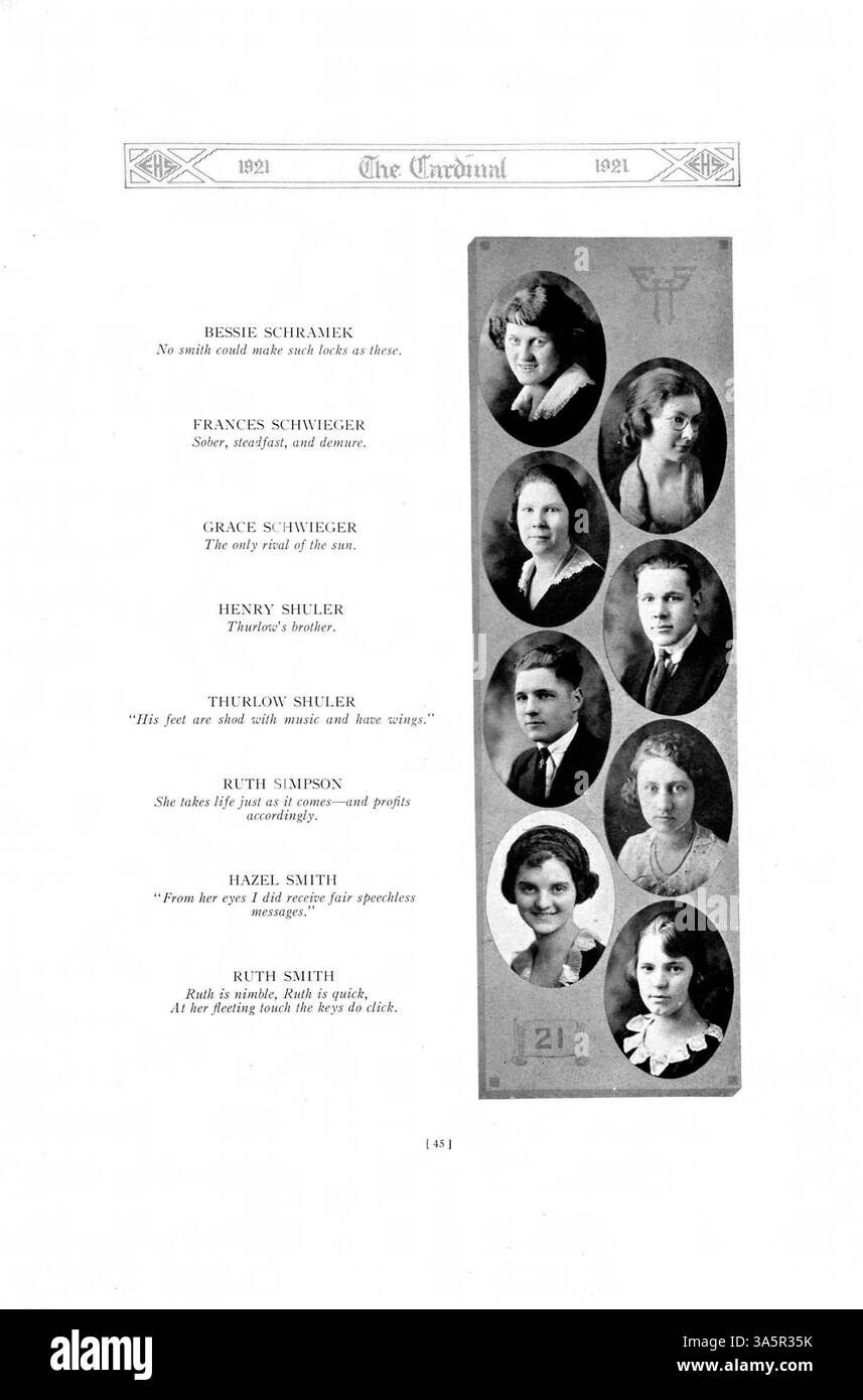 The Cardinal yearbook for 1921 highlights students, faculty, athletics, and school clubs ...