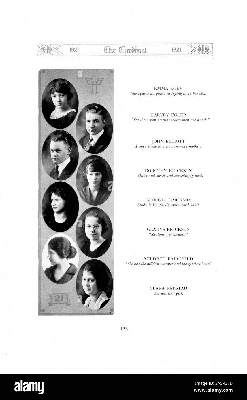 The 1921 edition of The Cardinal yearbook highlights East High’s ...