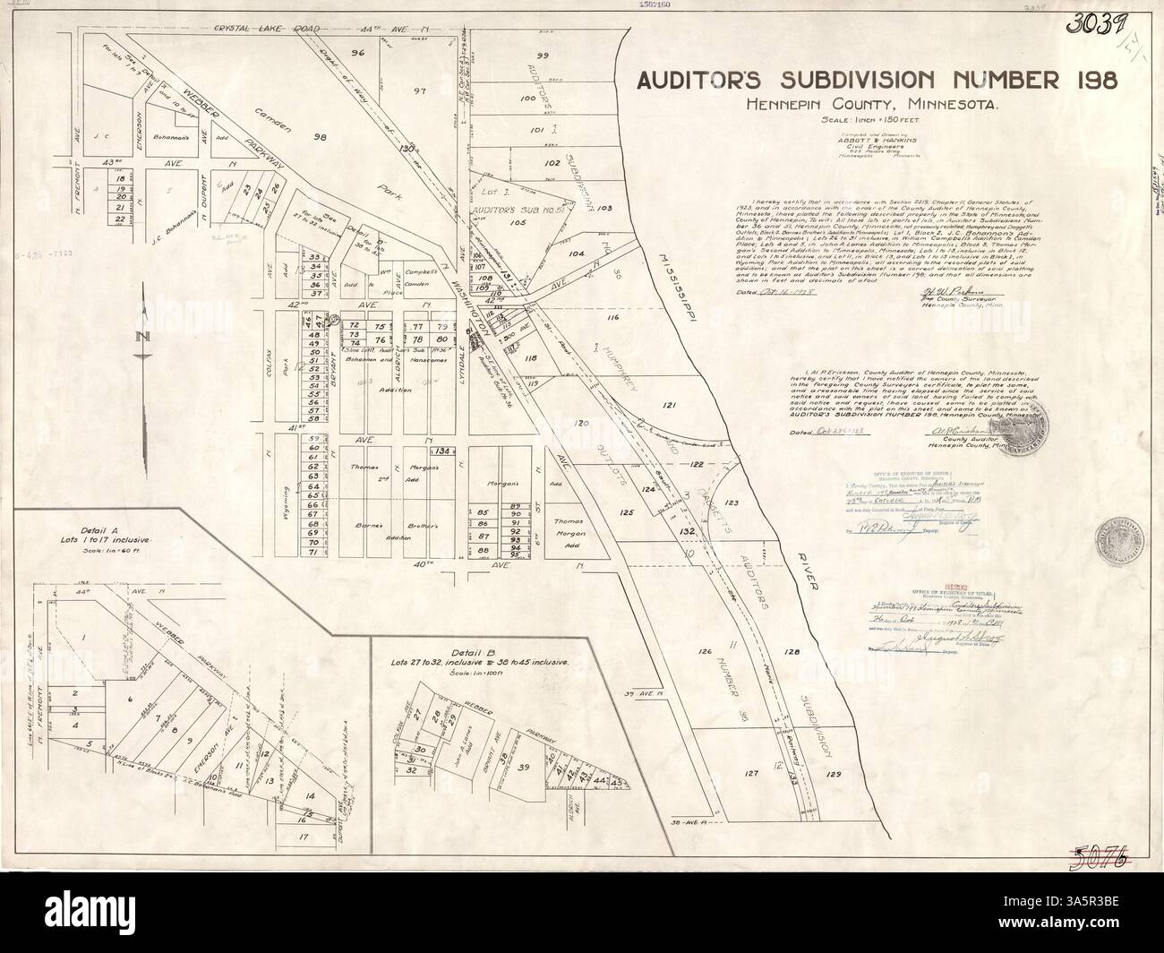 This map features Auditor's Subdivision Number 198, including two inset ...