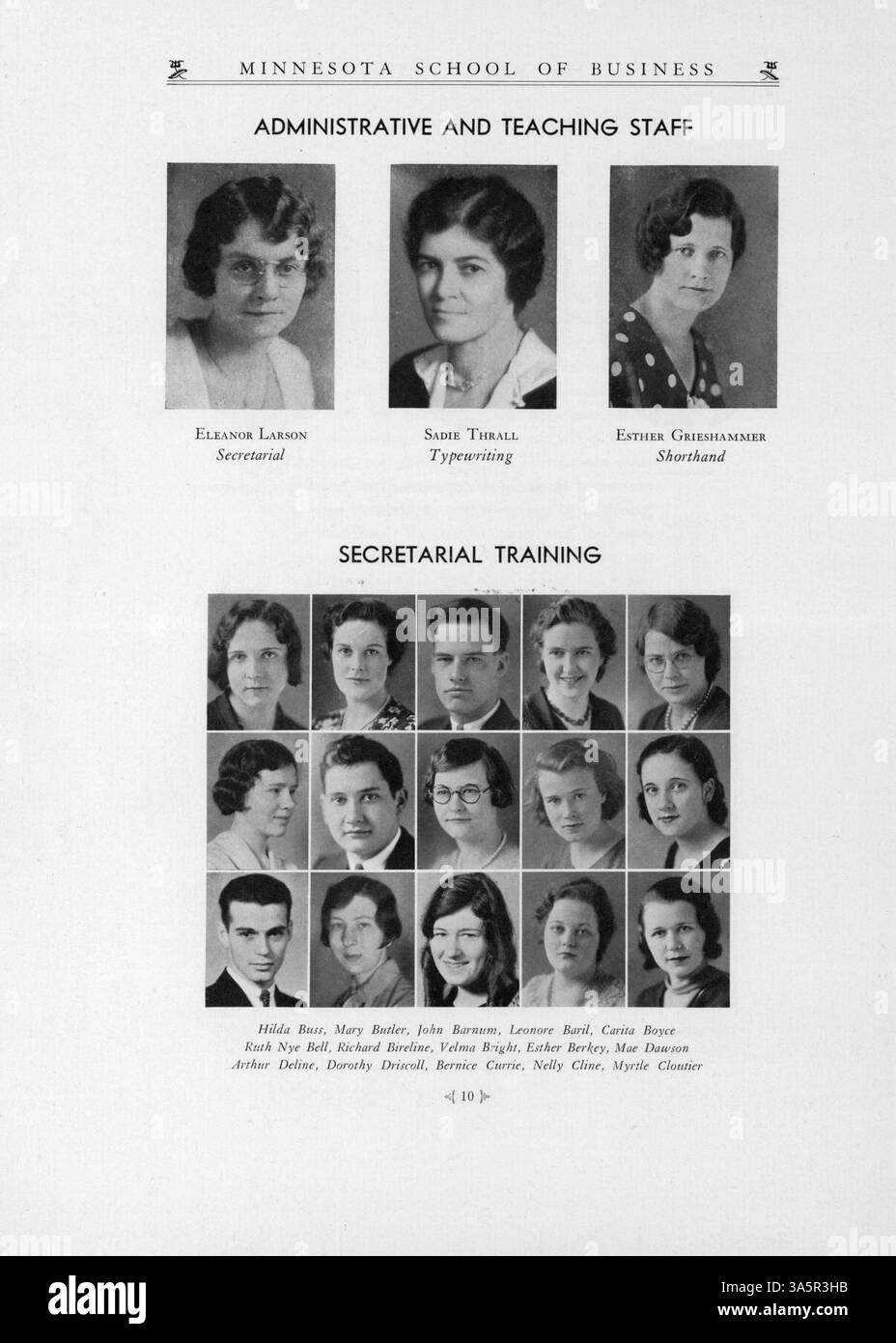 The 1933 Minnesotan yearbook from Minnesota School of Business records ...