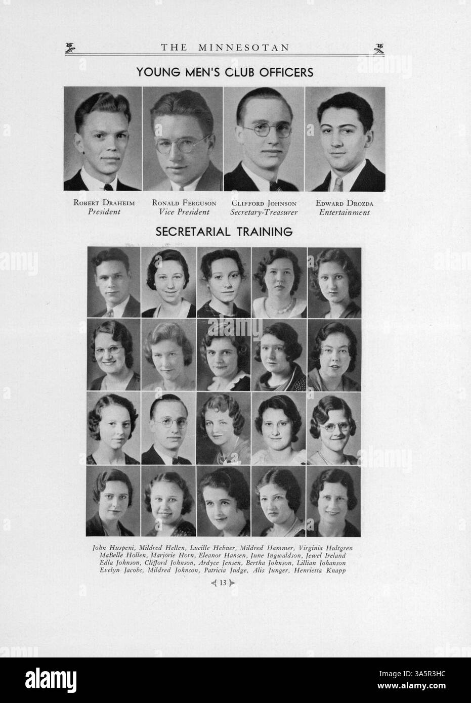 Significant school events from the 1932 1933 school year hi-res stock ...