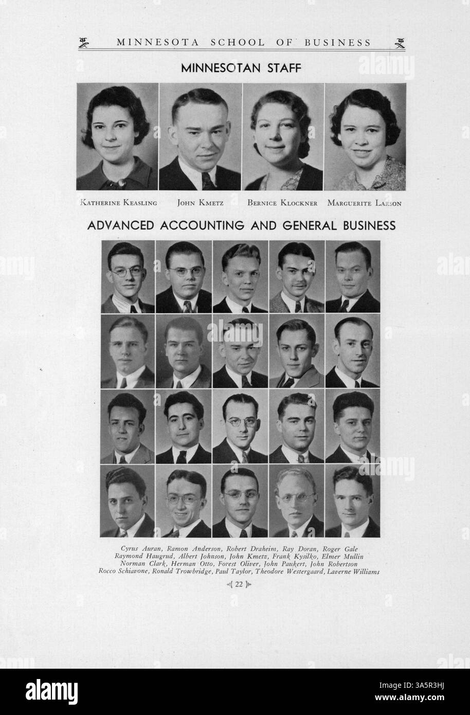 The 1933 Minnesotan yearbook from Minnesota School of Business captures ...