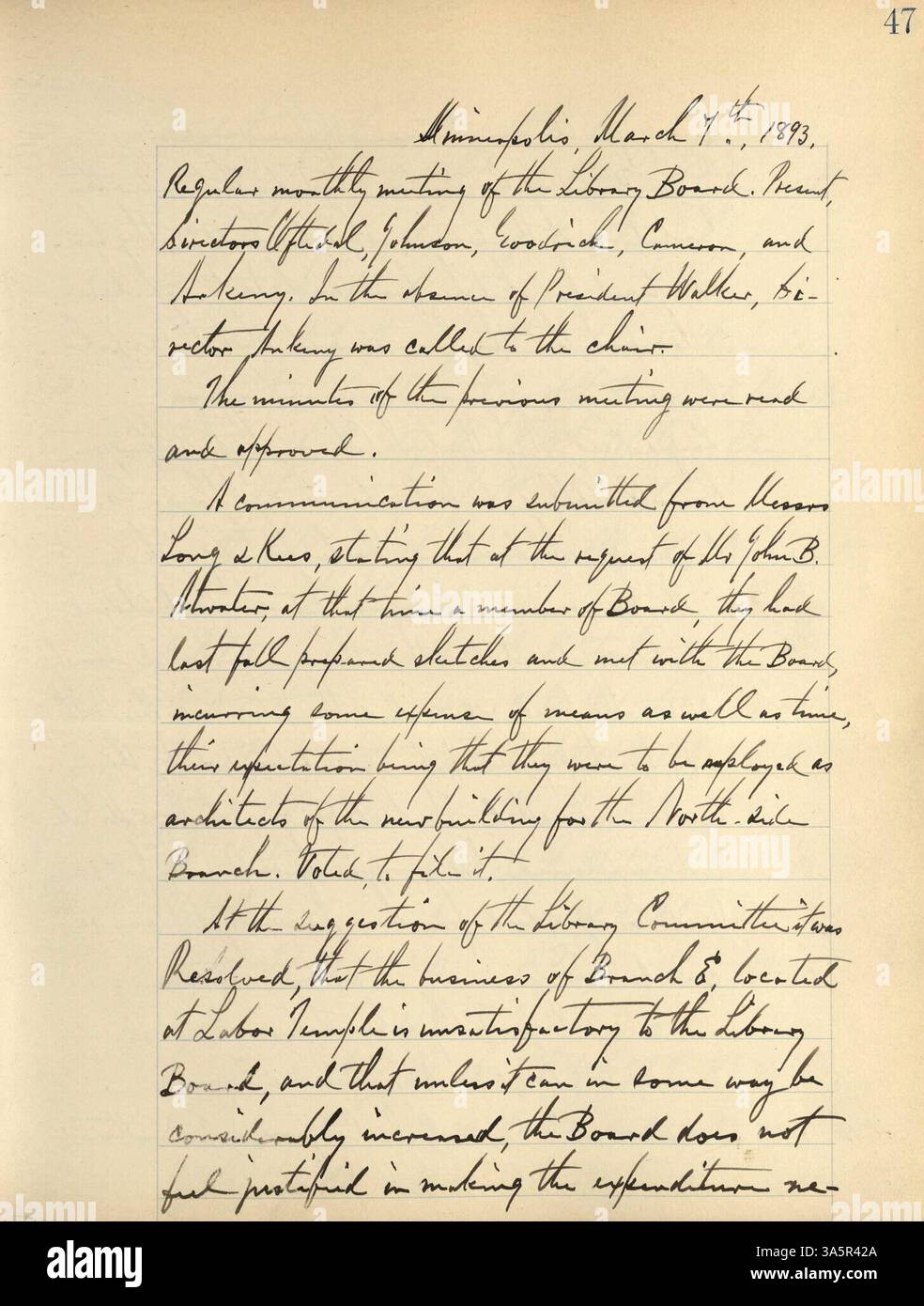 The 1893 meeting minutes of the Minneapolis Public Library Board ...
