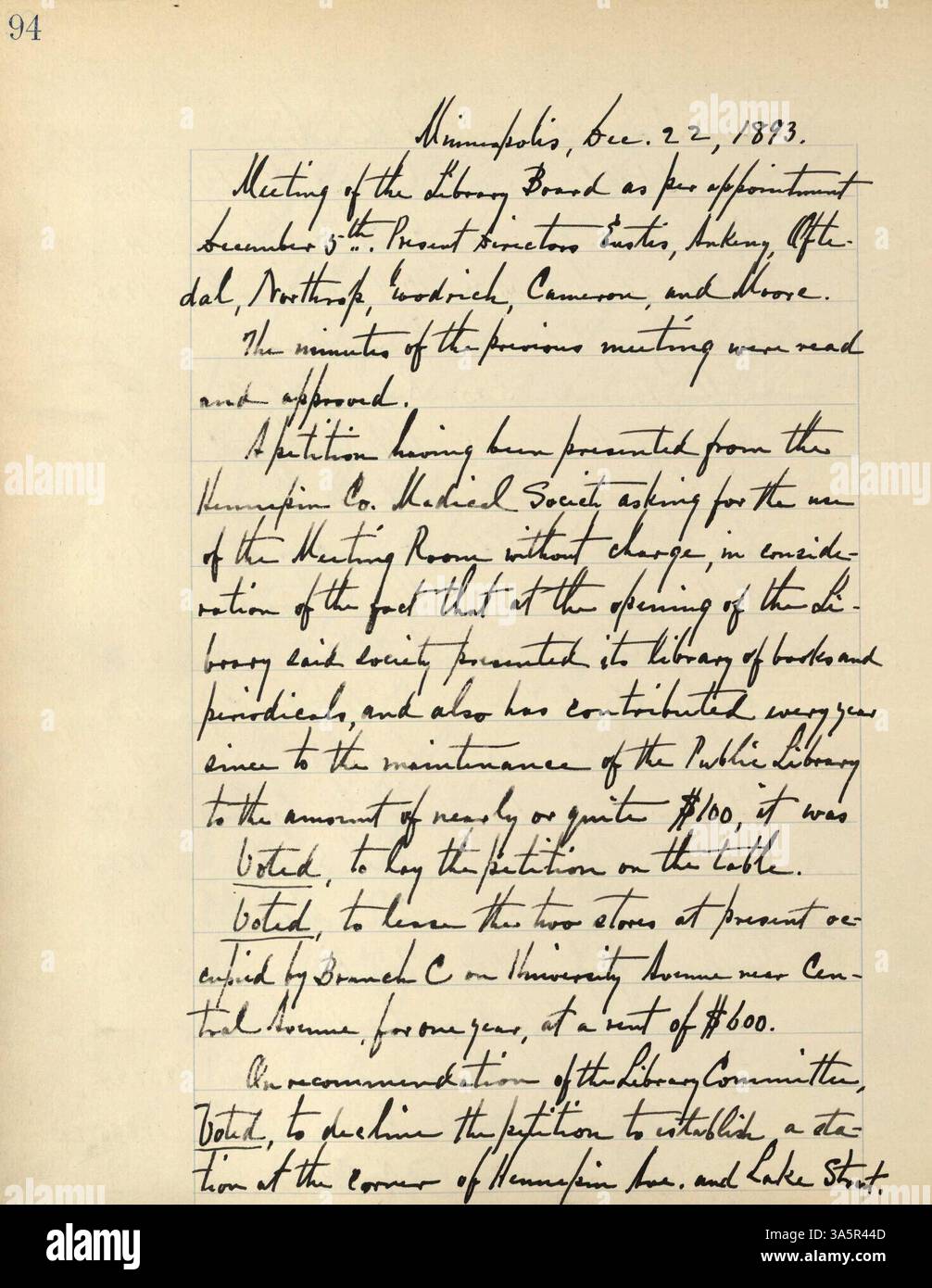 This document records the official minutes of the 1893 minneapol hi-res ...