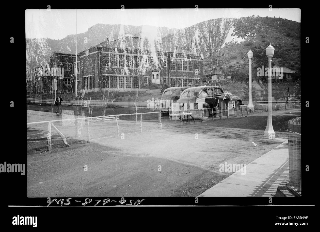 A photograph depicting a typical mining community in the 1940s ...