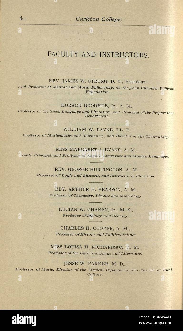 The 1889 1890 carleton college academic catalog provides detaile hi-res ...