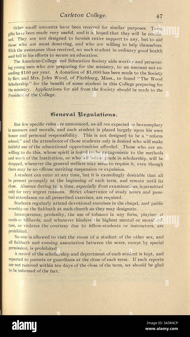 This catalog from Carleton College for the 1889-1890 academic year ...