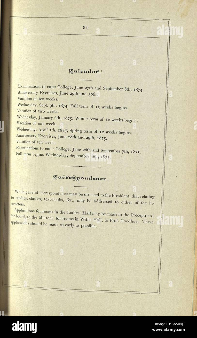 This catalog from Carleton College for 1873-1874 lists courses of study ...