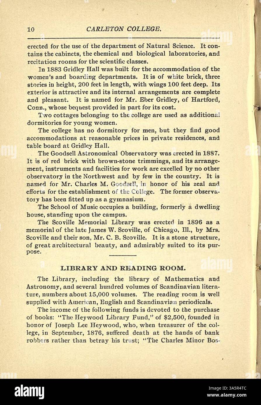 The 1900 1901 carleton college catalog offers a record of availa hi-res ...