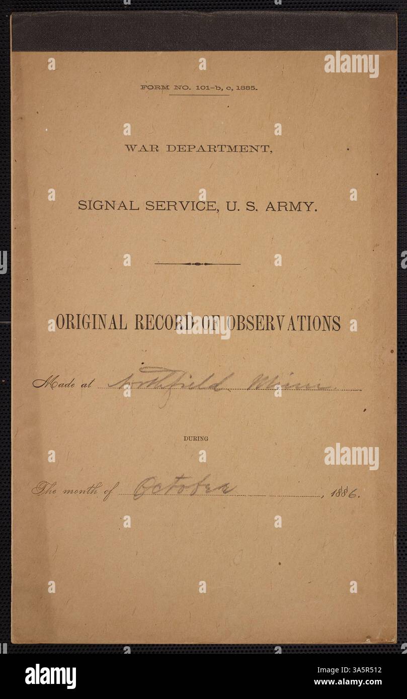 The Carleton College weather diaries from October 1886 document ...