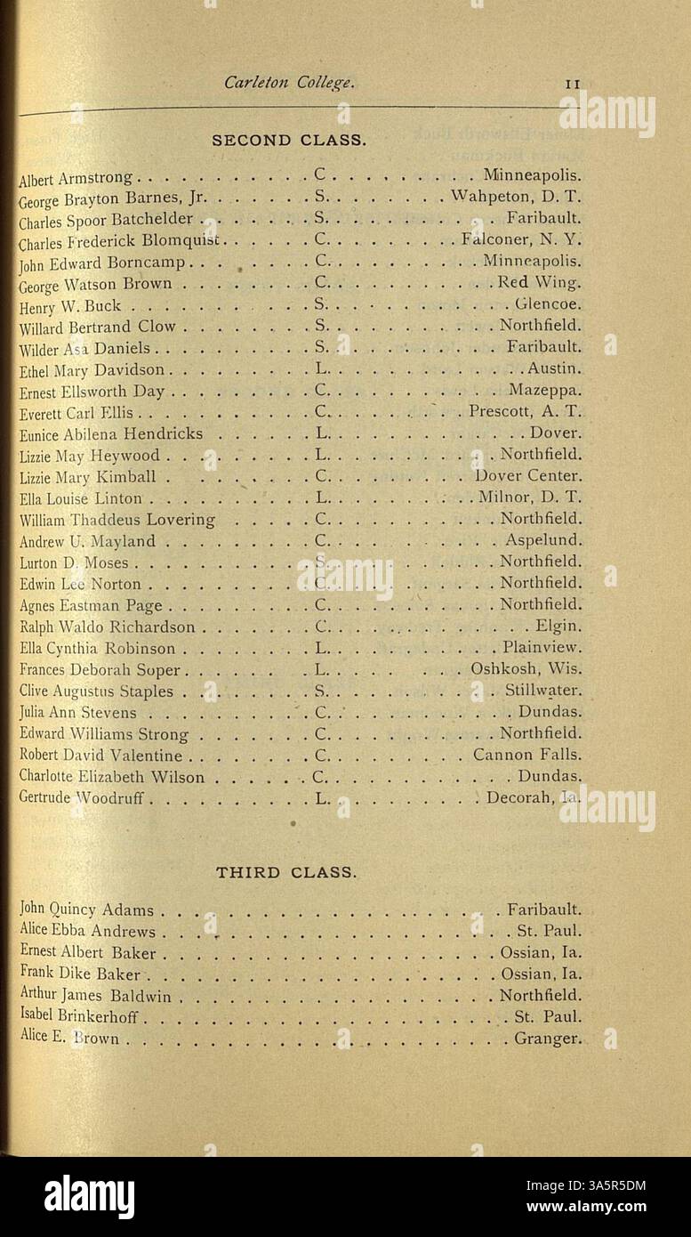 This catalog for the 1886-1887 academic year at Carleton College in ...