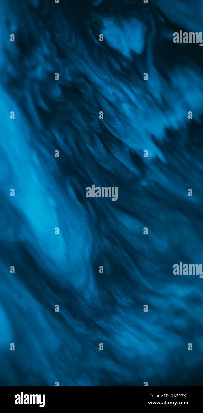 Fluid pigment. Stains art. Defocused blue color chemical water ...