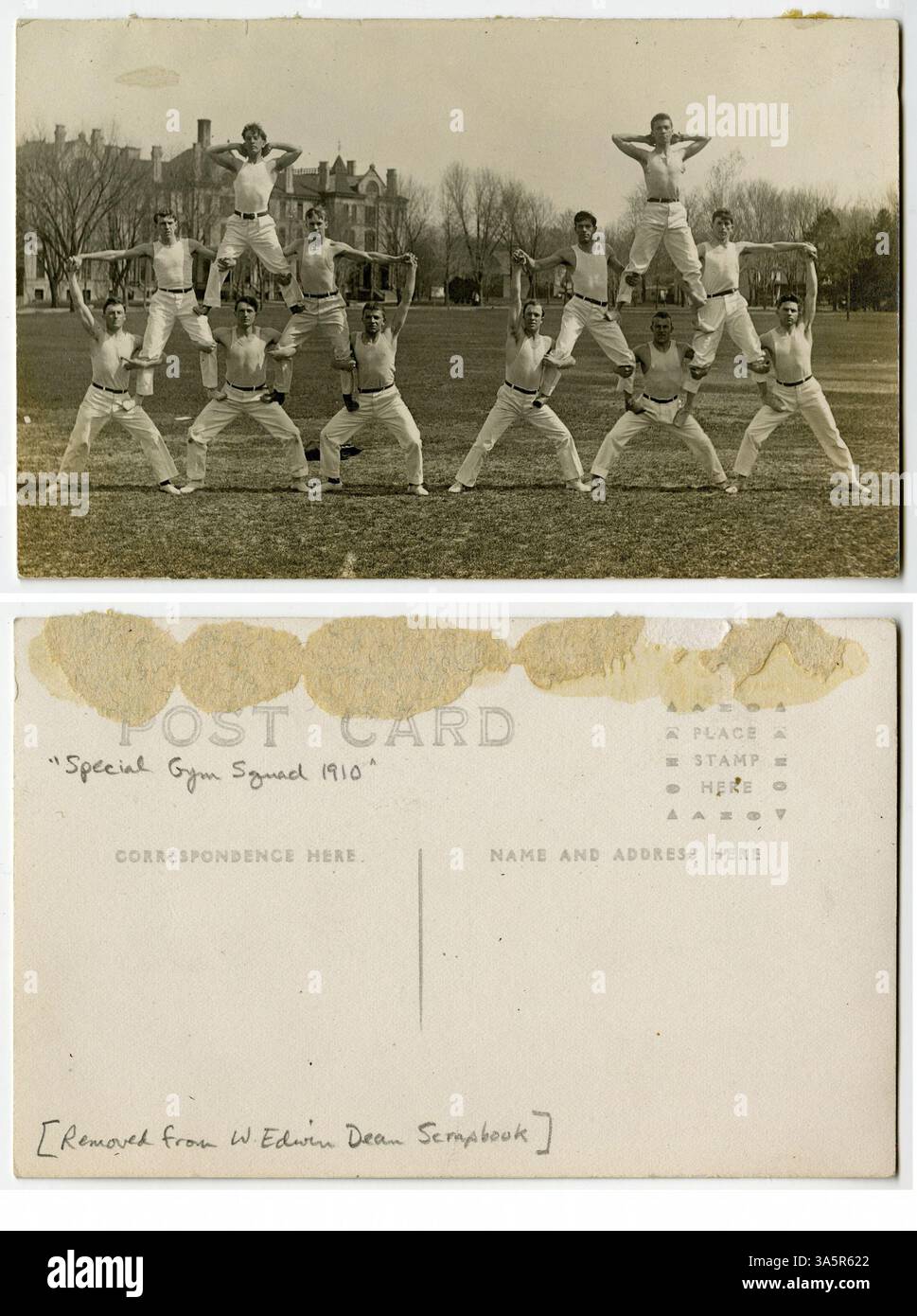 Male gymnasts perform pyramids during a gymnastics exhibition at ...