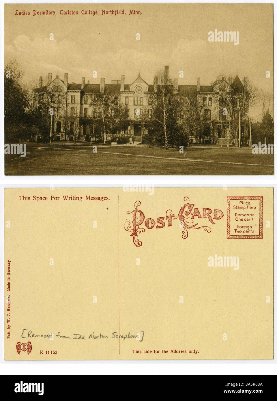 This exterior view shows the Gridley Hall women's dormitory at Carleton ...