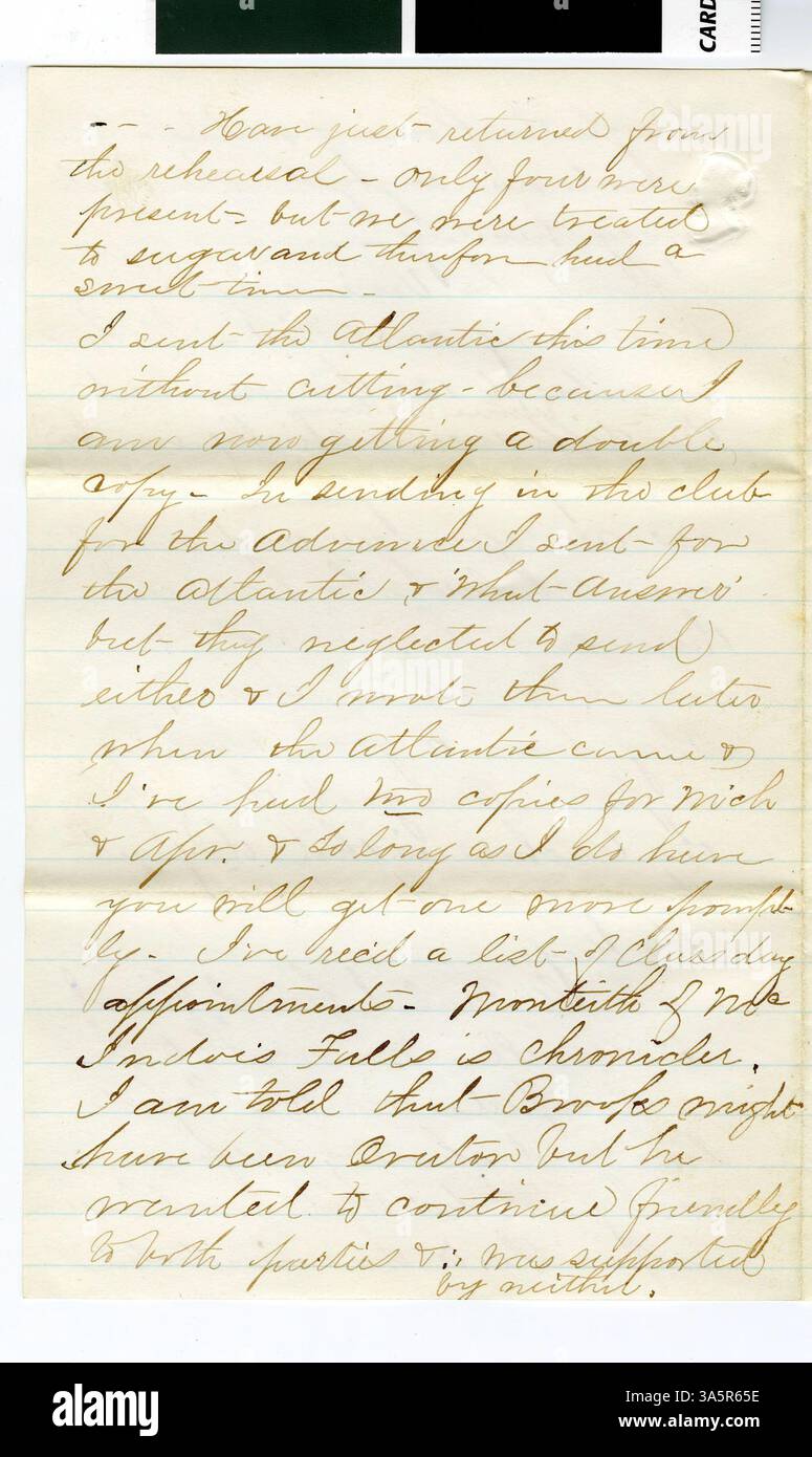 Professor Horace Goodhue's letter from March 27, 1869, recounts his ...
